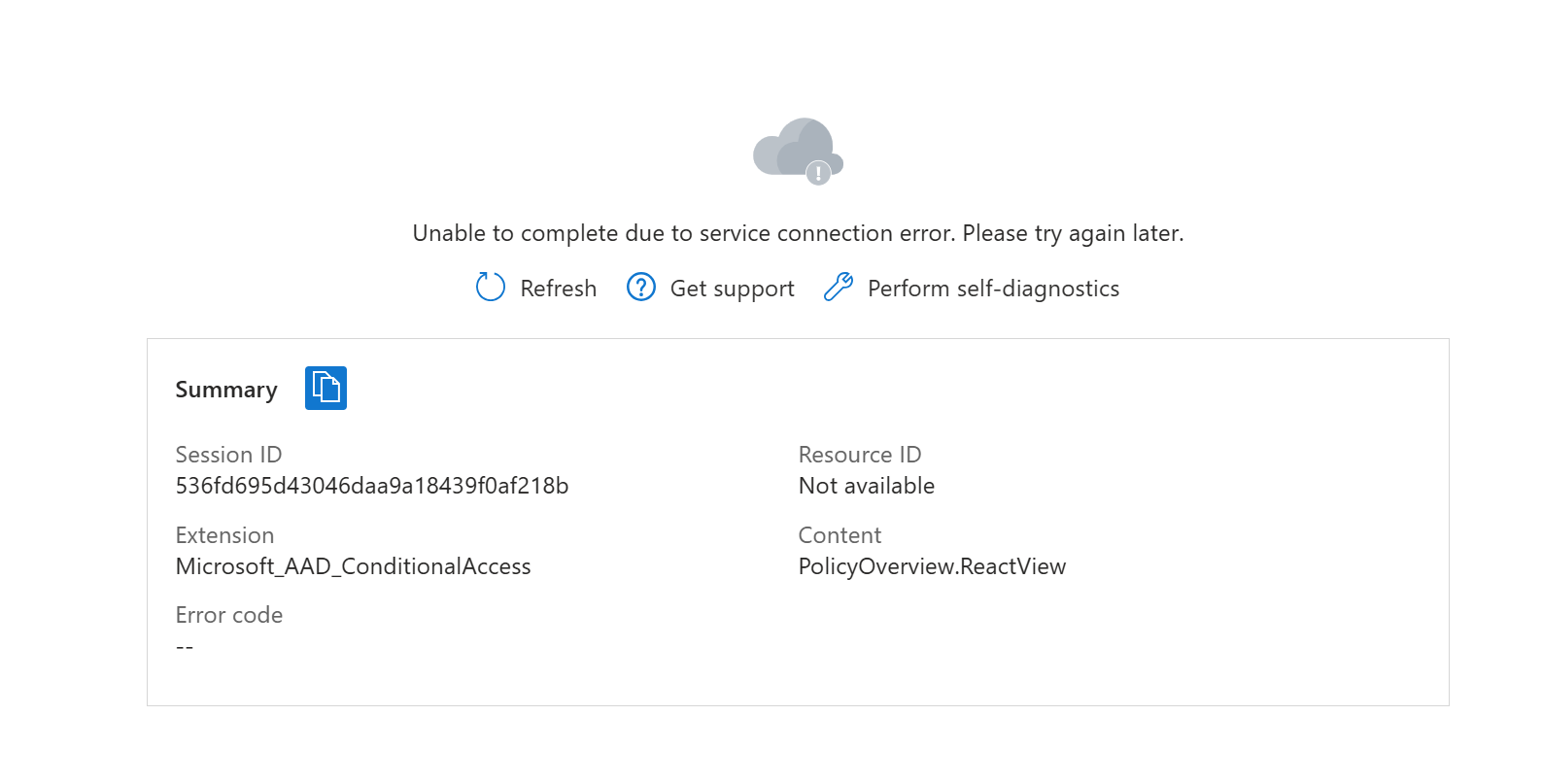 Entra Conditional Access Connection Error and I have a E365 License and ...