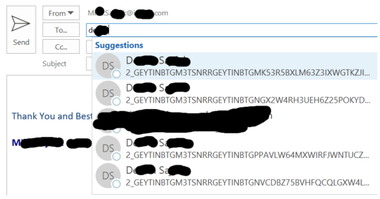 Email recipient displays wrong name in Outlook - Microsoft Q&A
