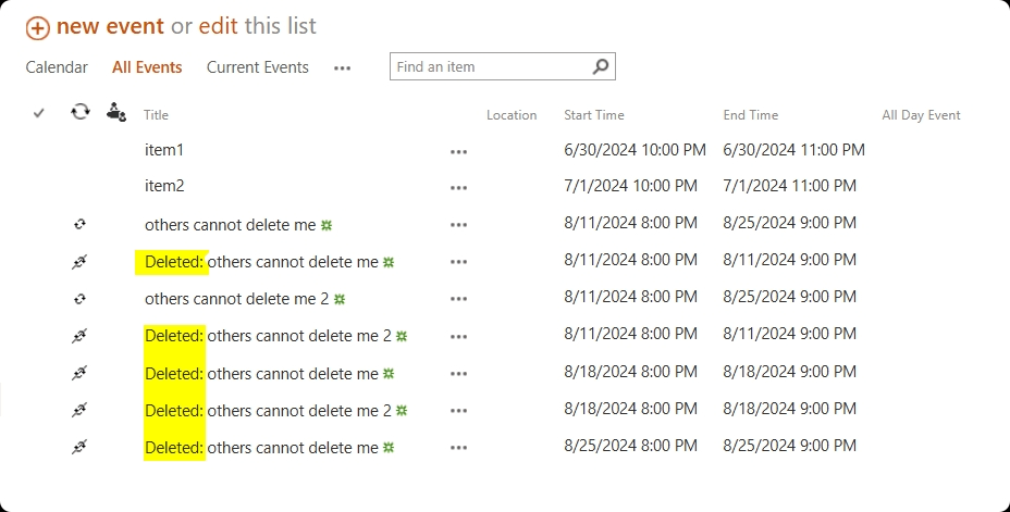 SharePoint Calendar - Edit and Delete items created by another user not working in the Standard ...