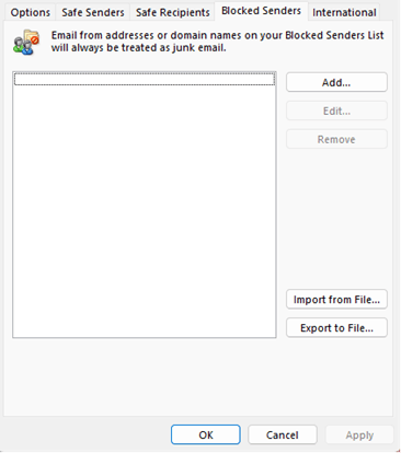 How do I find the blocked senders list in the Outlook. - Microsoft Q&A
