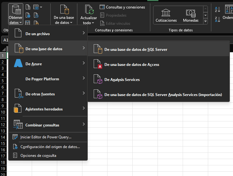 i update to excel 365 but don't show all my type of DB in power query ...