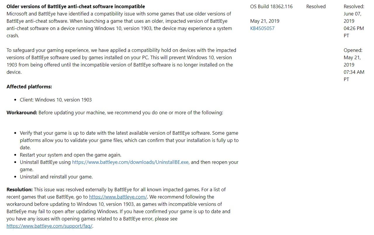 一打开游戏出现battleye时就无法访问指定设备文件路径或文件夹 - Microsoft Q&A