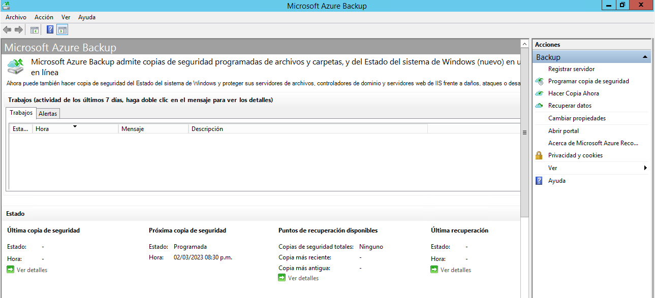 Azure Backup does not start the scheduled task. - Microsoft Q&A