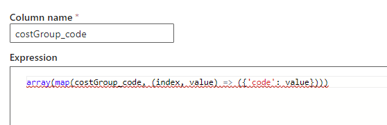 Transform a regular array into an array of objects inside a Mapping Data Flow in Azure Data ...