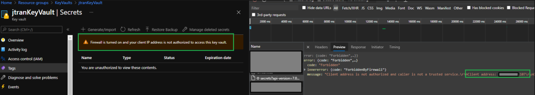 Unable To Retrieve Key Vault Even Though Public Ip Address Is Whitelisted Microsoft Qanda
