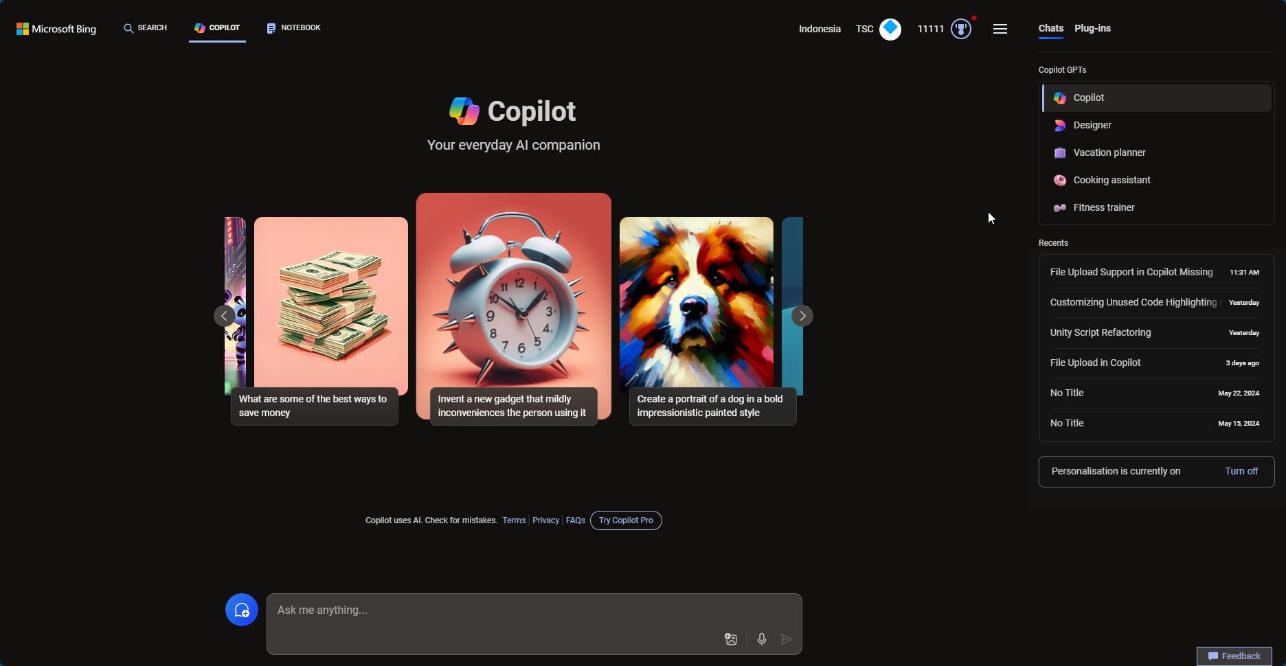 Microsoft Copilot conversation style cannot be changed or is missing ...