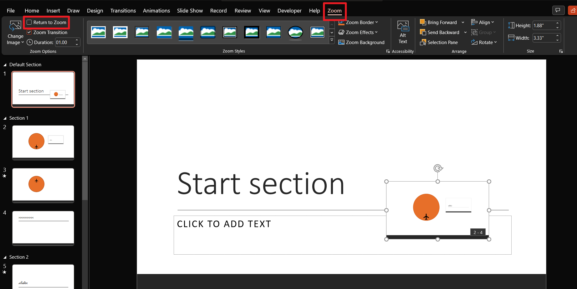 Powerpoint - slide zoom - Microsoft Q&A