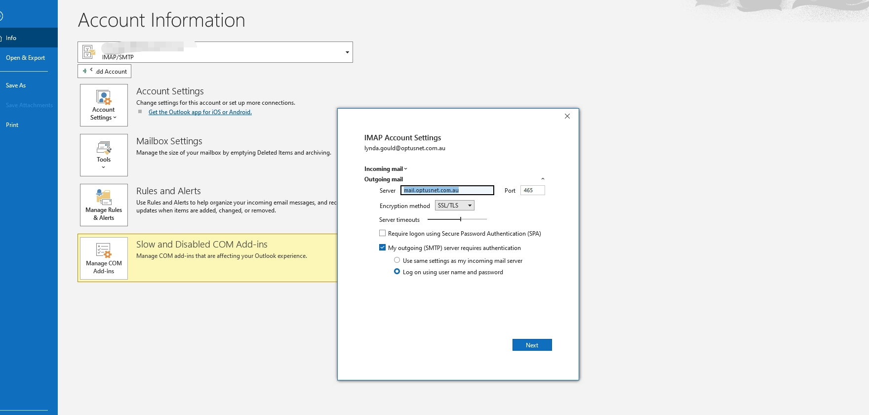 Sending' reported error (0x80042109) : 'Outlook cannot connect to your ...