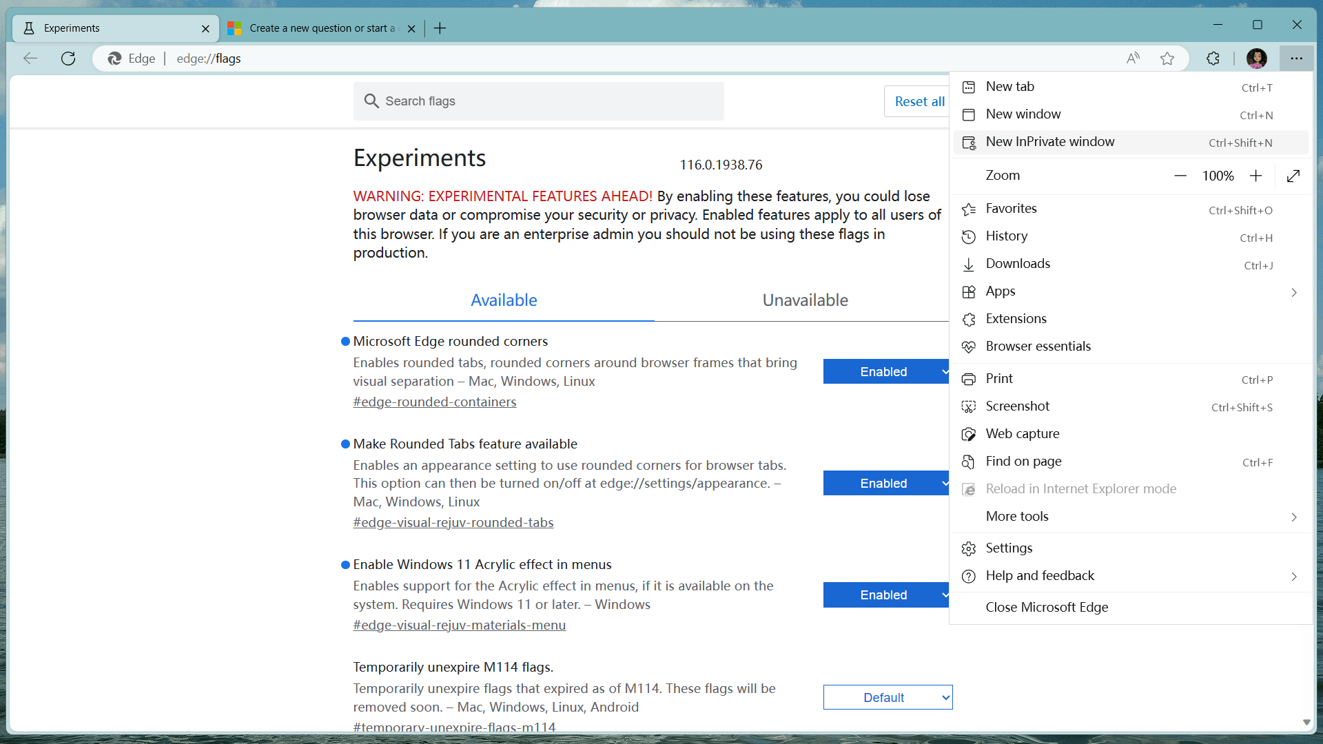 ‘Windows 11 Acrylic effect in menus’ can't affect. - Microsoft Q&A