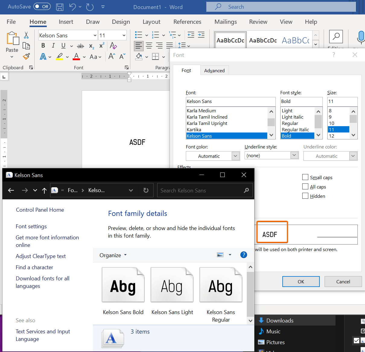 Installing new OTF font styles to a font family does not work and makes ...