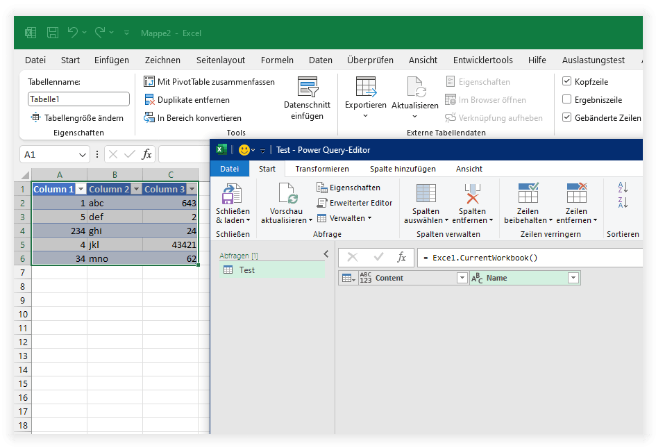 Excel.CurrentWorkbook() doesn't show Excel table – why? - Microsoft Q&A