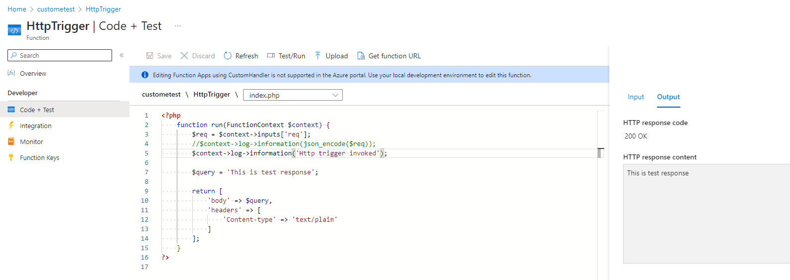 Function App for custom handler PHP - Microsoft Q&A Function App for custom handler PHP - Microsoft Q&A