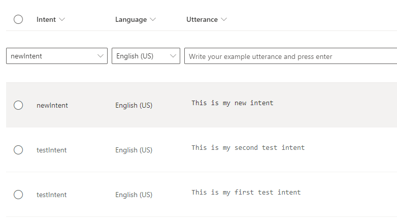 For the CLU Framework, when the intents are added, while adding the utterances, after adding ...