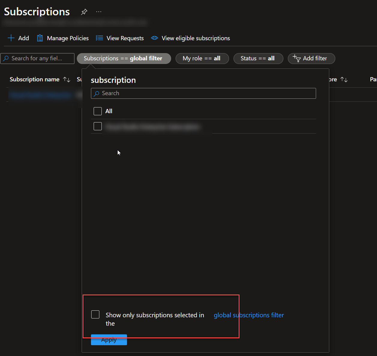Subscription Missing Directory - Microsoft Q&A