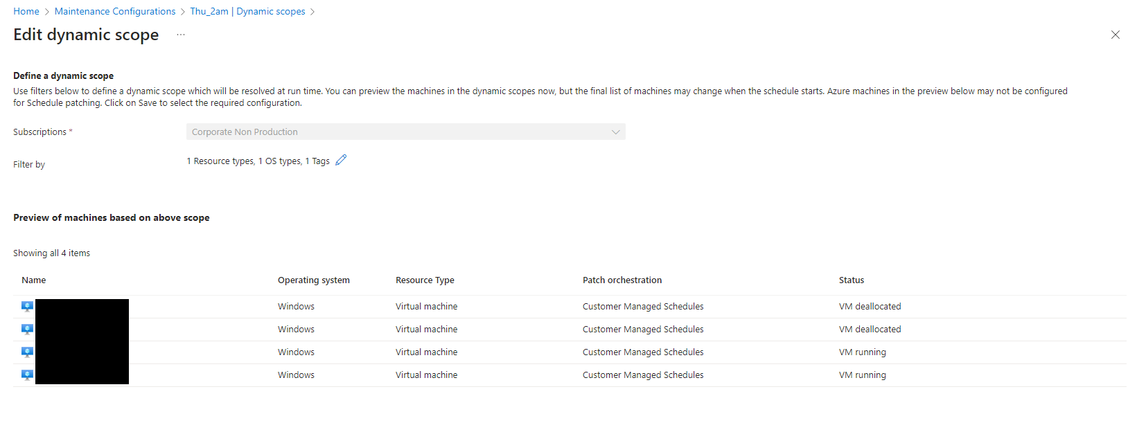 Why are dynamically scoped VMs not being added to maintenance schedules ... Why are dynamically scoped VMs not being added to maintenance schedules ...