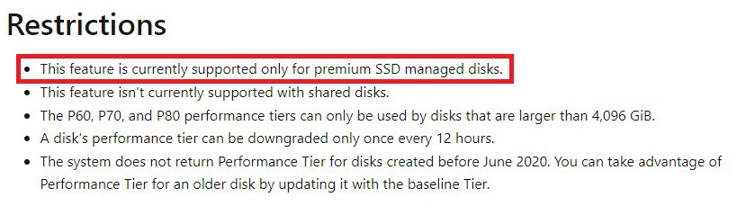 Size/Performance Tier not showing for the Storage Account Types ...