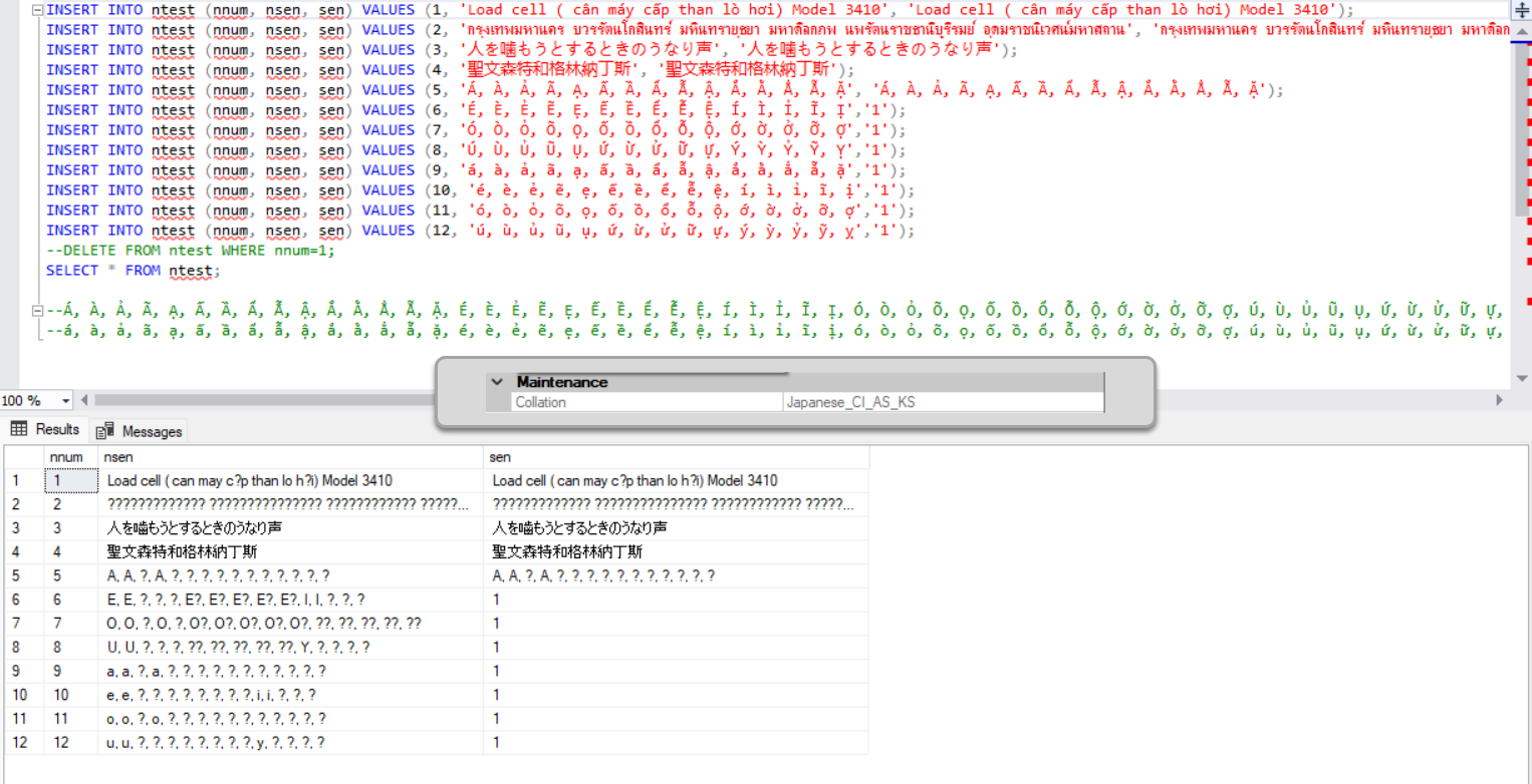 SQL Server 2017 Vietnamese collation couldn't store some Vietnamese ...