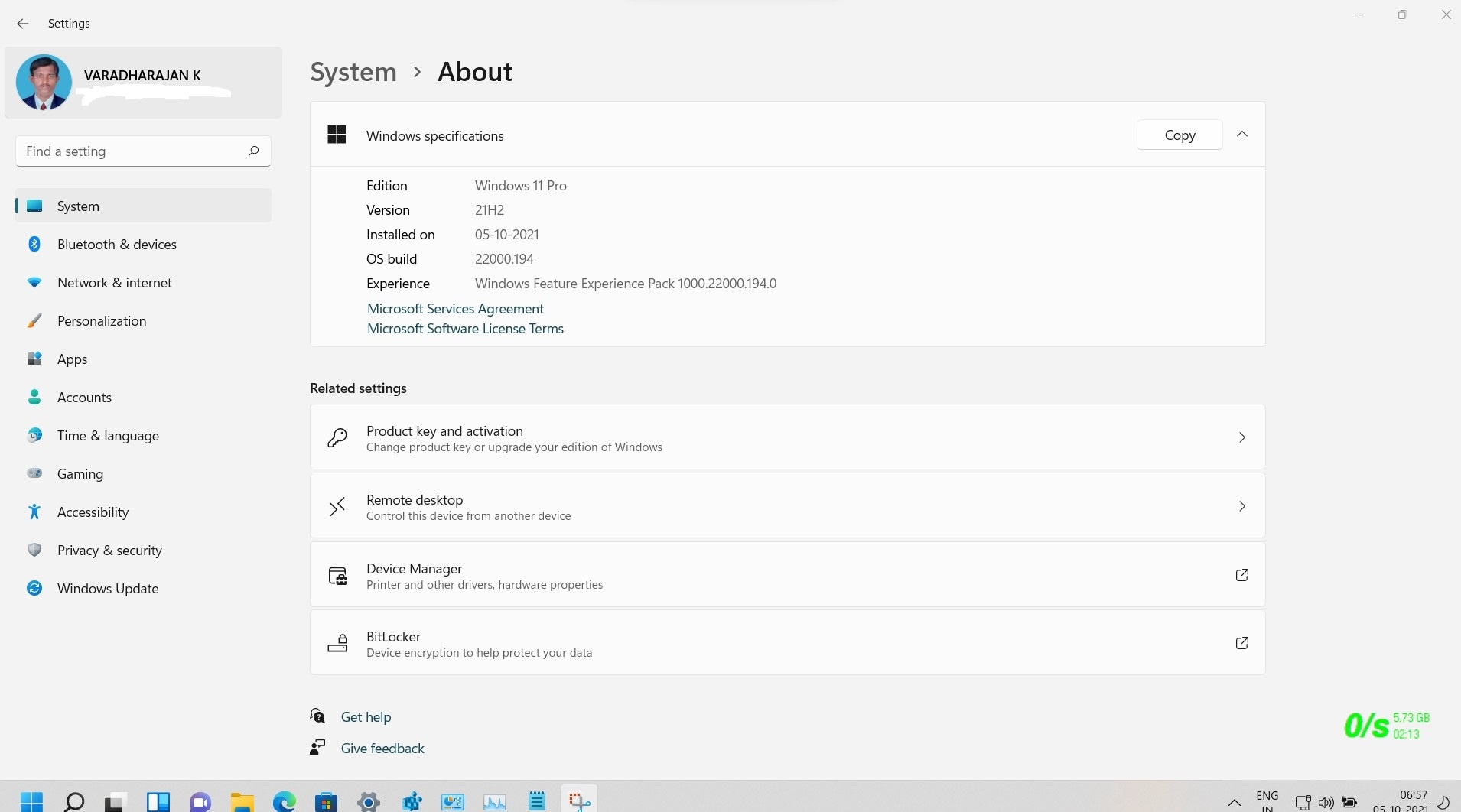 I Installed Windows 11 RTM build no 22000.1 from downloaded iso file ...