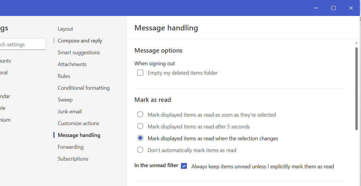 Windows 11 help - reading pane mark as read settings and 24vs12hr time ...