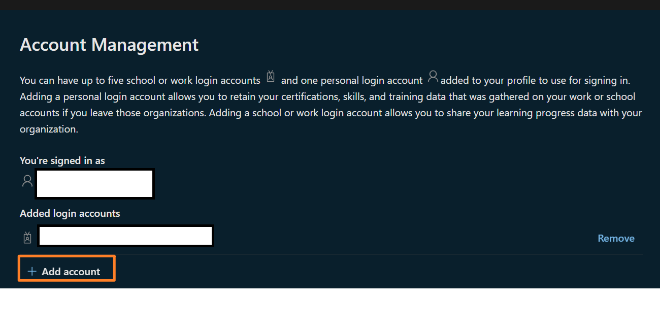 Ho w to merge to microsoft learn accounts to one. - Microsoft Q&A