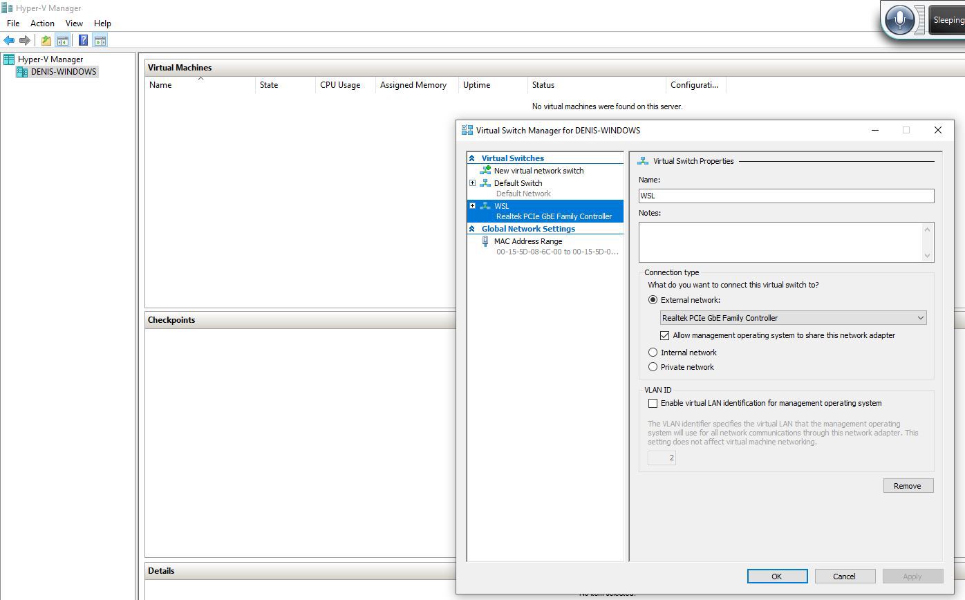 Hyper-V resets WL2 settings of External network and breaks host ...