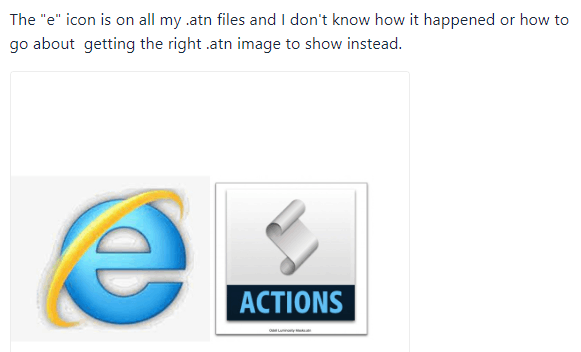 Correct the icon for an Action Icon - Microsoft Q&A