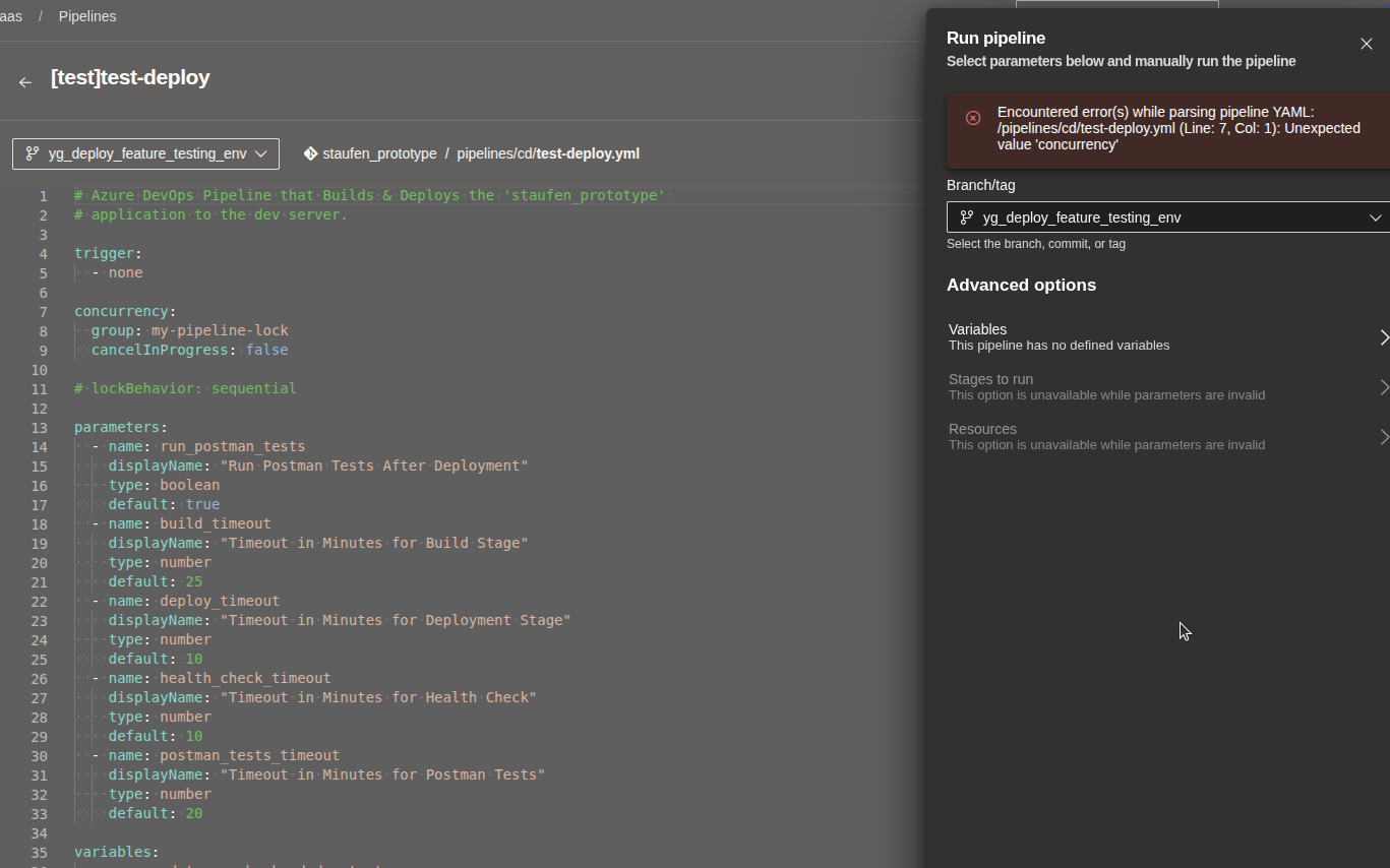 How can I reliably disable concurrent runs of a multi-stage Azure Devops pipeline? - Microsoft Q&A