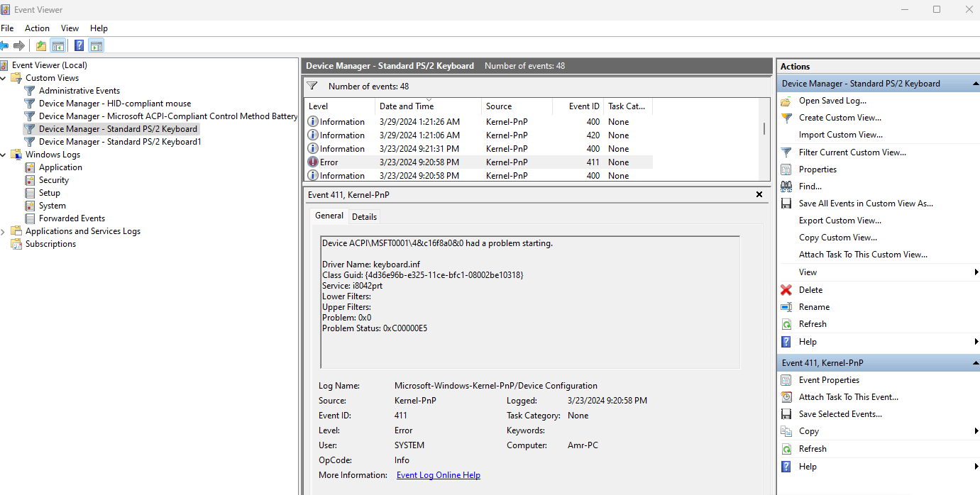 Device ACPI\MSFT0001\4&c16f8a0&0 had a problem starting - Microsoft Q&A