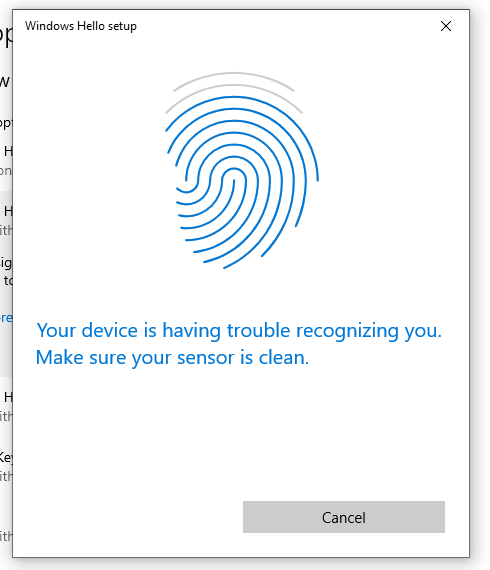 Windows Hello fingerprint not recognizing my fingerprint - Microsoft Q&A