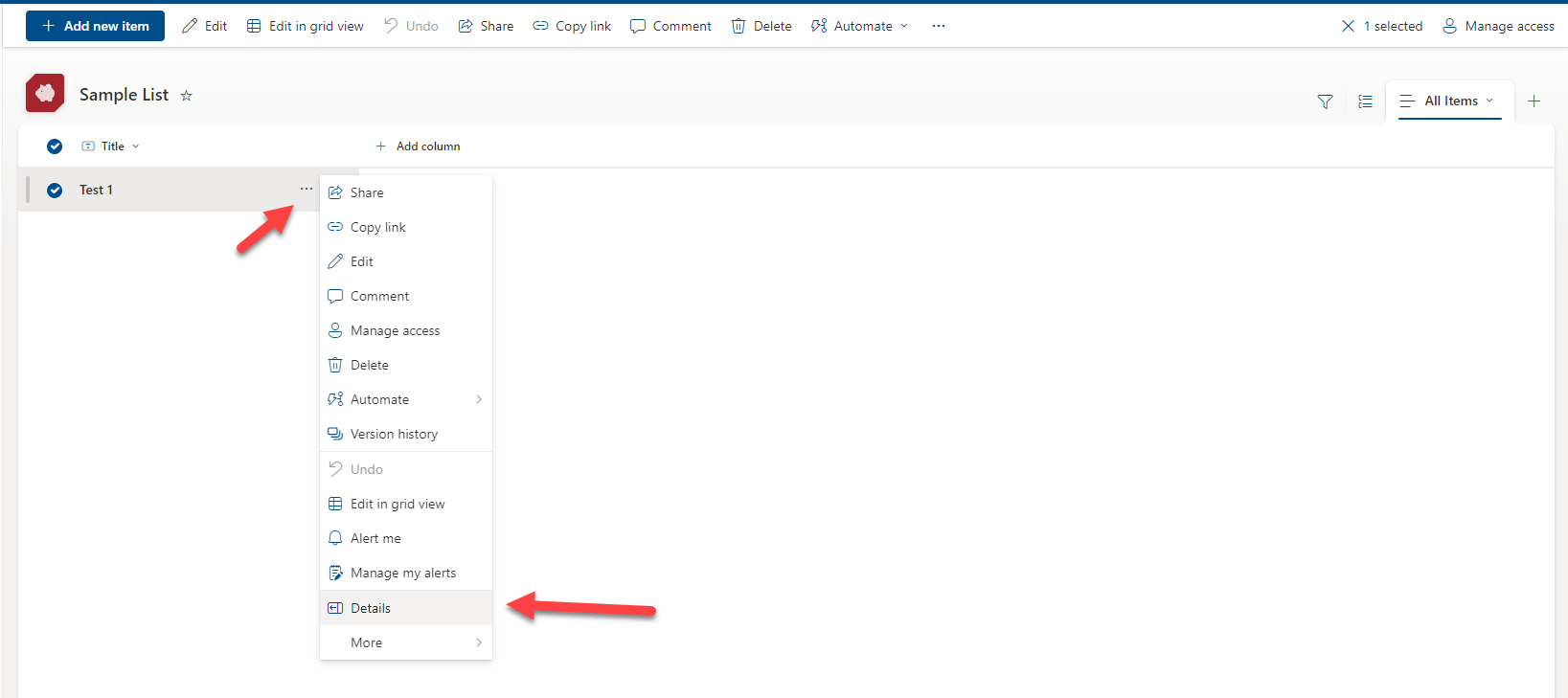 Missing Option to the Show Details Pane in the New SharePoint List UI ...