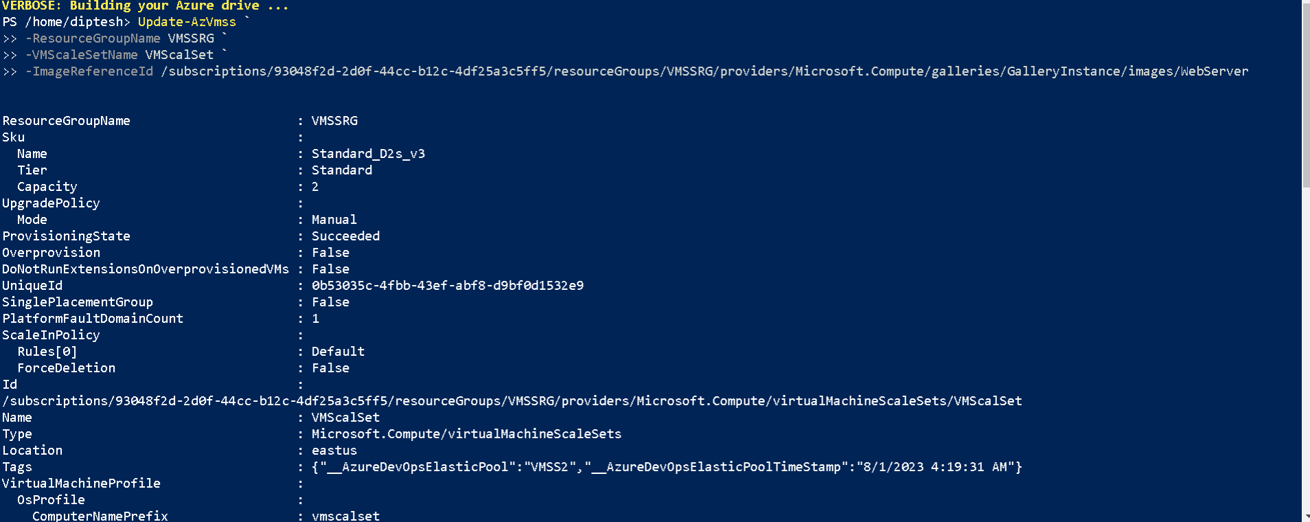 Update image is faling in the existing scale set - Microsoft Q&A