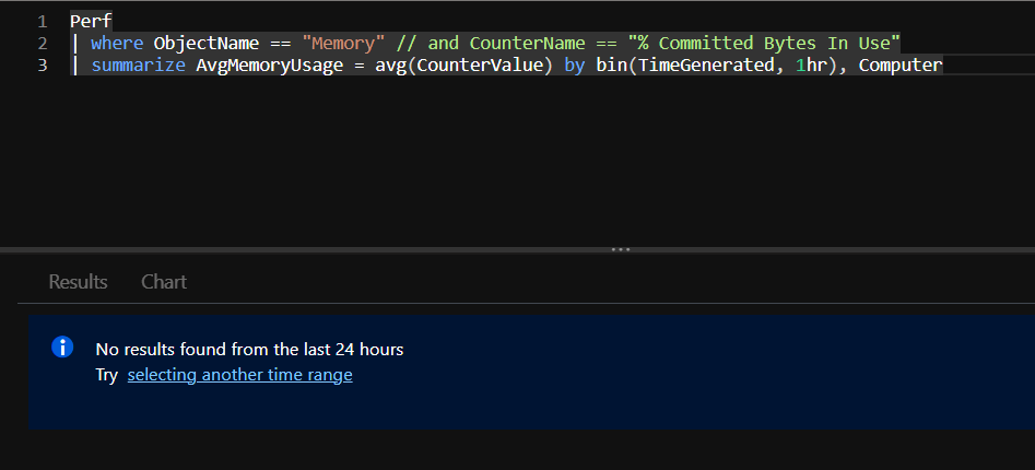 No Results While Querying On Perf Table Of Log Analytics For Azure Vms