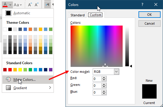 How can we use Pantone Colors in Microsoft Word Fonts? - Microsoft Q&A