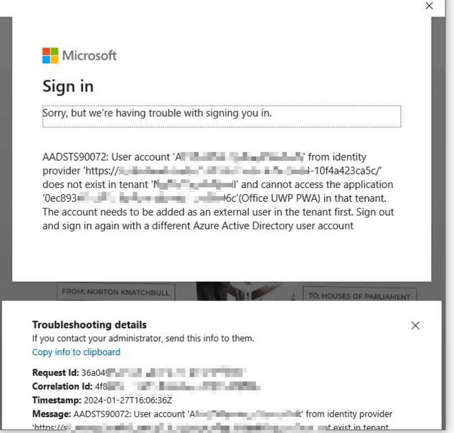 error when logging - Microsoft Q&A