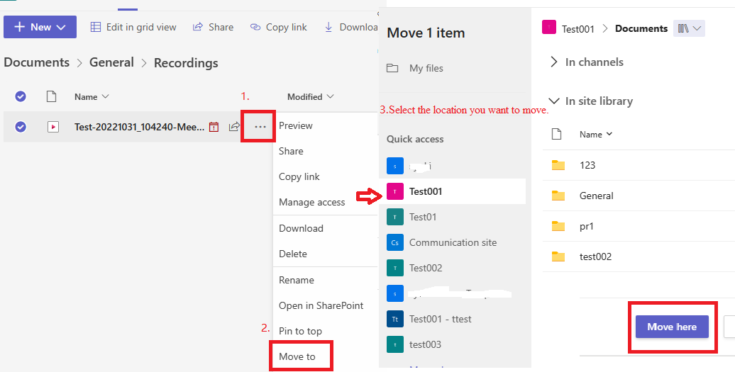Teams Recording to be auto moved to another location after saved in ...