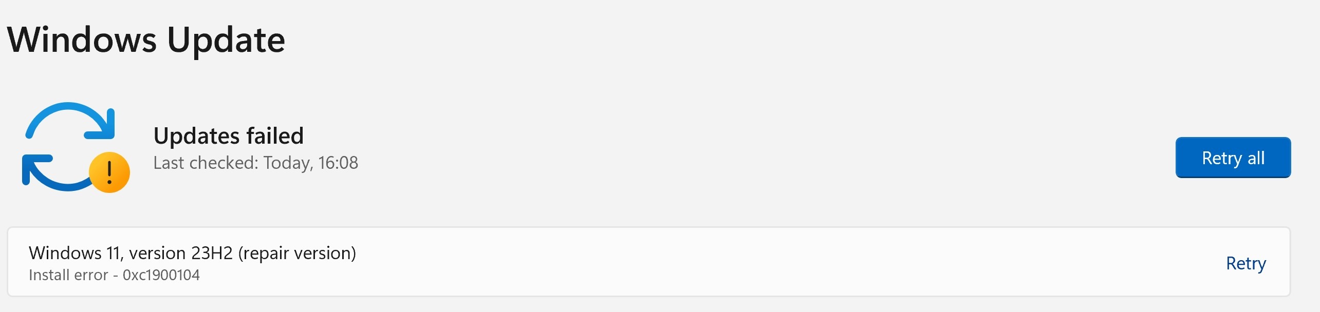 Windows 11, version 23H2 (repair version) - approaching 24-hours ...