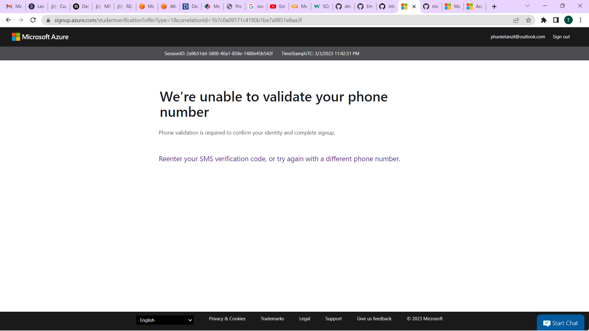 We're unable to validate your phone number - Microsoft Q&A
