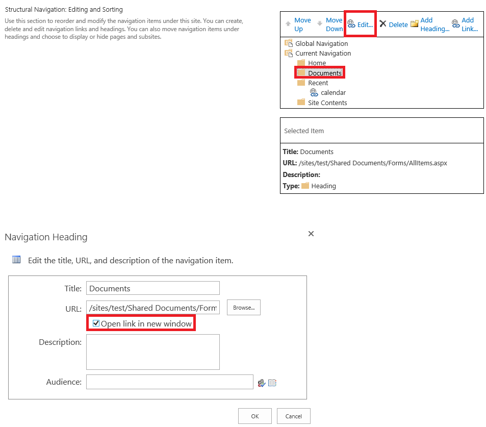 The way to make the link-button open in a separate tab with SharePoint 2016 settings ...
