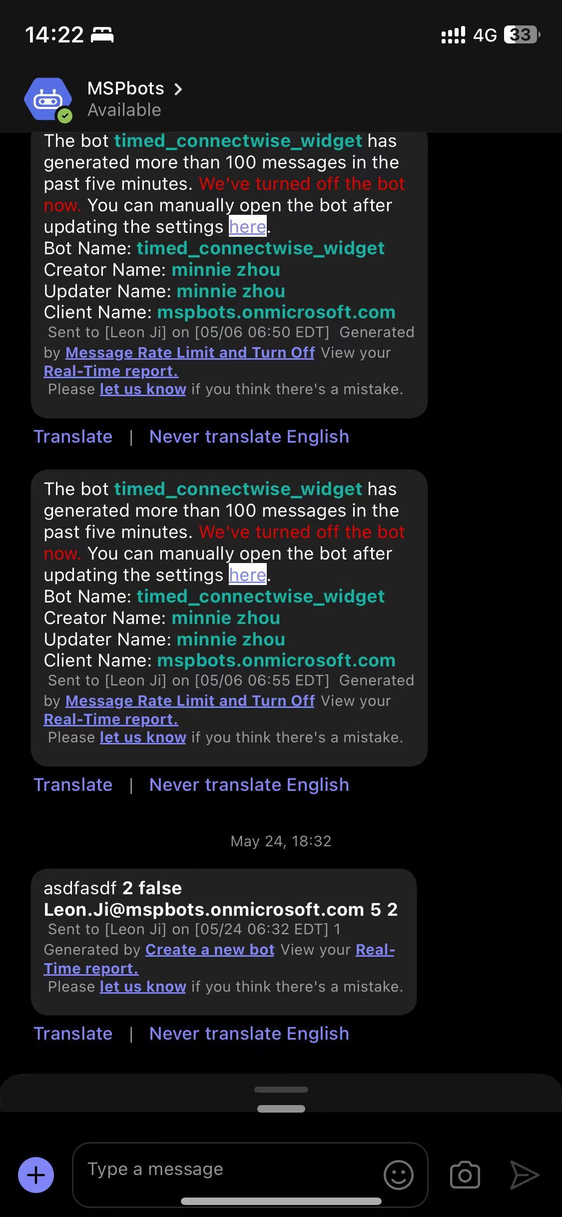 After entering Teams on iOS, the bot app automatically enters and cannot be exited - Microsoft Q&A