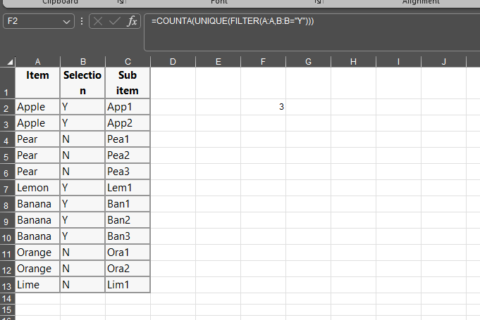 Count unique values if formula - Microsoft Q&A