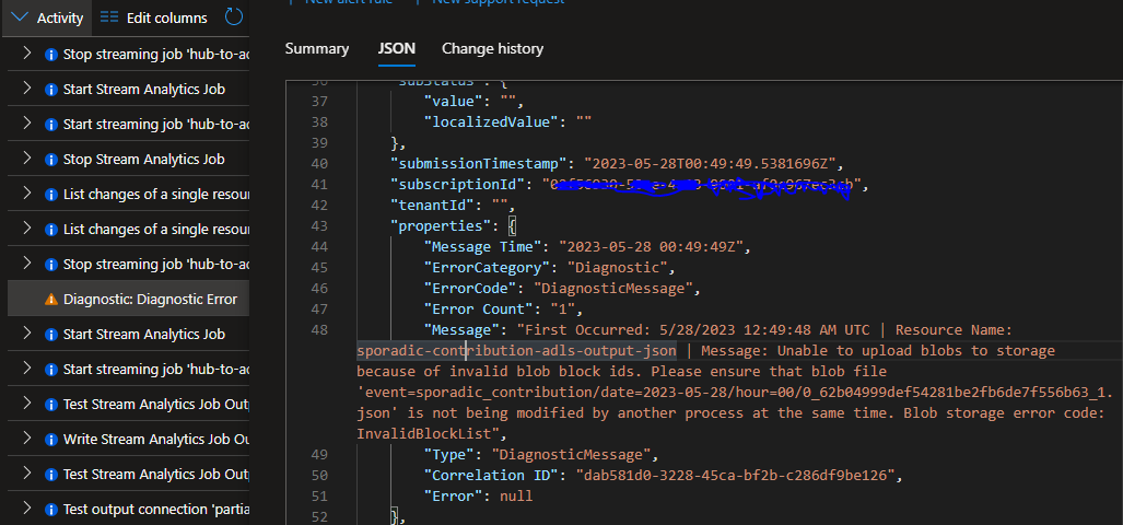 Stream Analytics Adls Output Please Ensure That Blob File Is Not Being Modified By Another