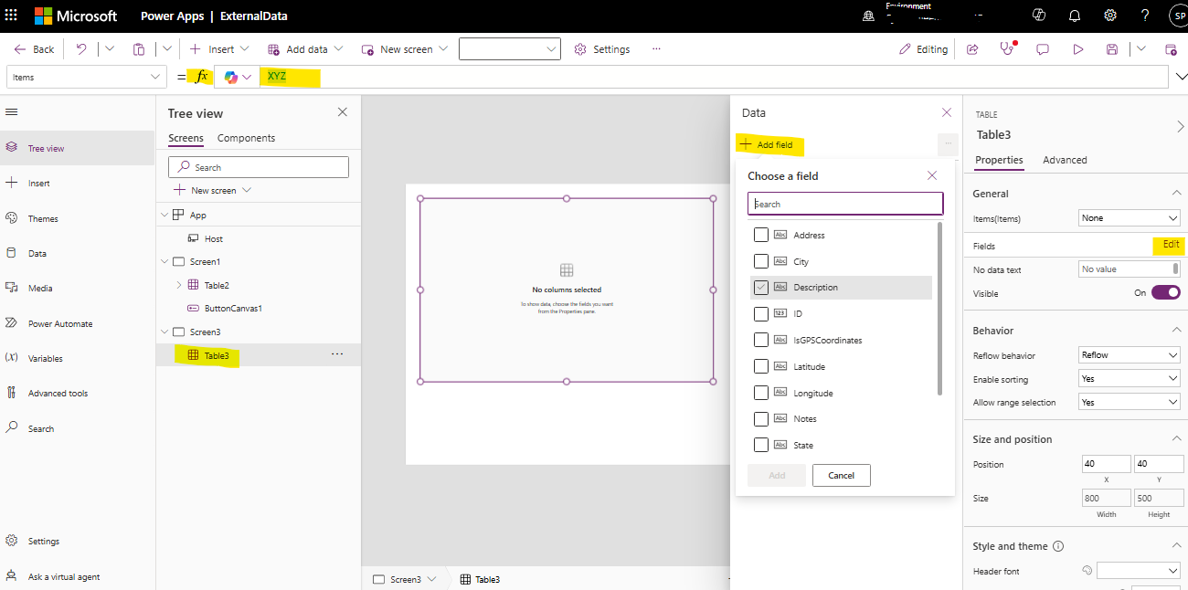 Collection Variable Table Data Is Not Showing In Add Data Option Microsoft Qanda