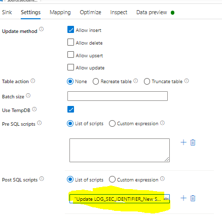 Insert Value via Visual Expression by Passing the Parameter ADF - Microsoft Q&A