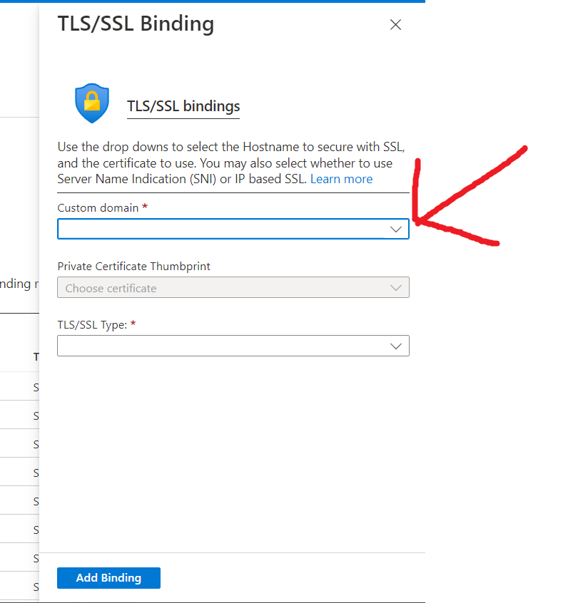 How to sort domains alphabetically in menu (Custom domains*) in TLS/SSL Binding page ...