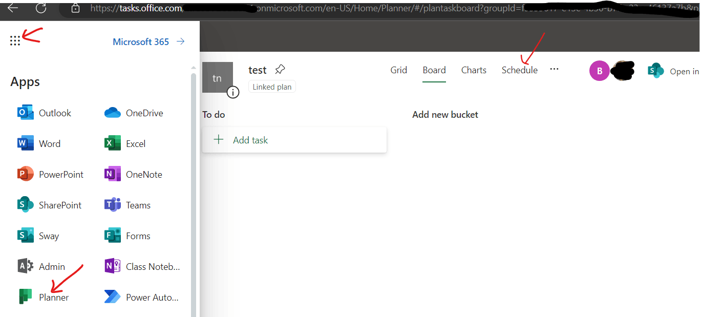 Why is the option to select Planner schedule view in sharepoint but it ...