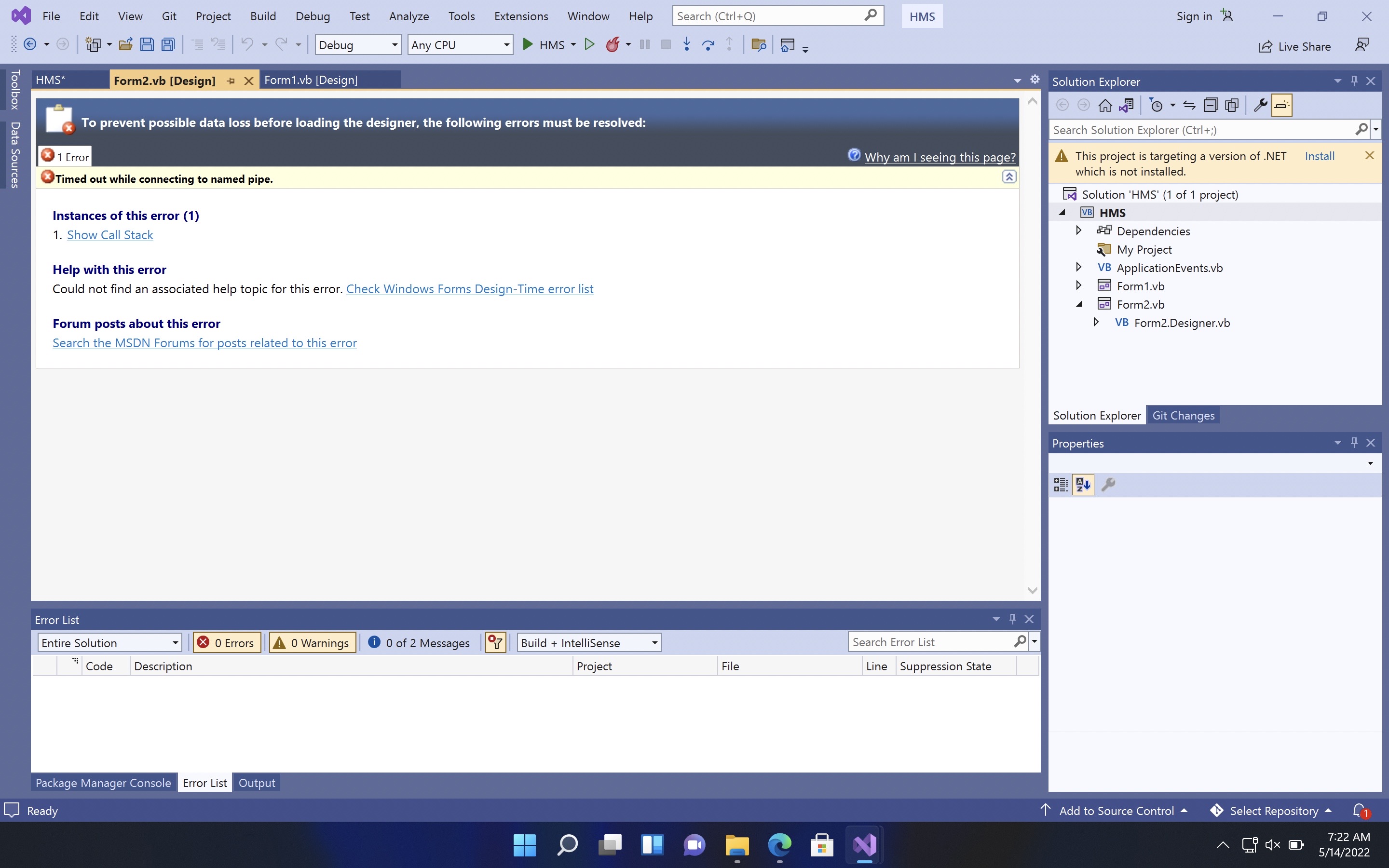 Timed Out While Connecting To Named Pipe Please Help Me Microsoft Qanda