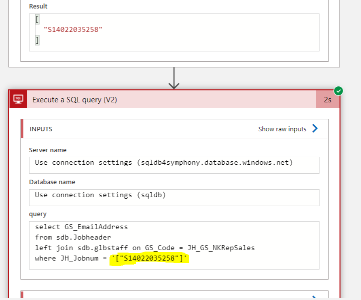 Logic App Experession Error On Sql Connector Expression Microsoft Qanda