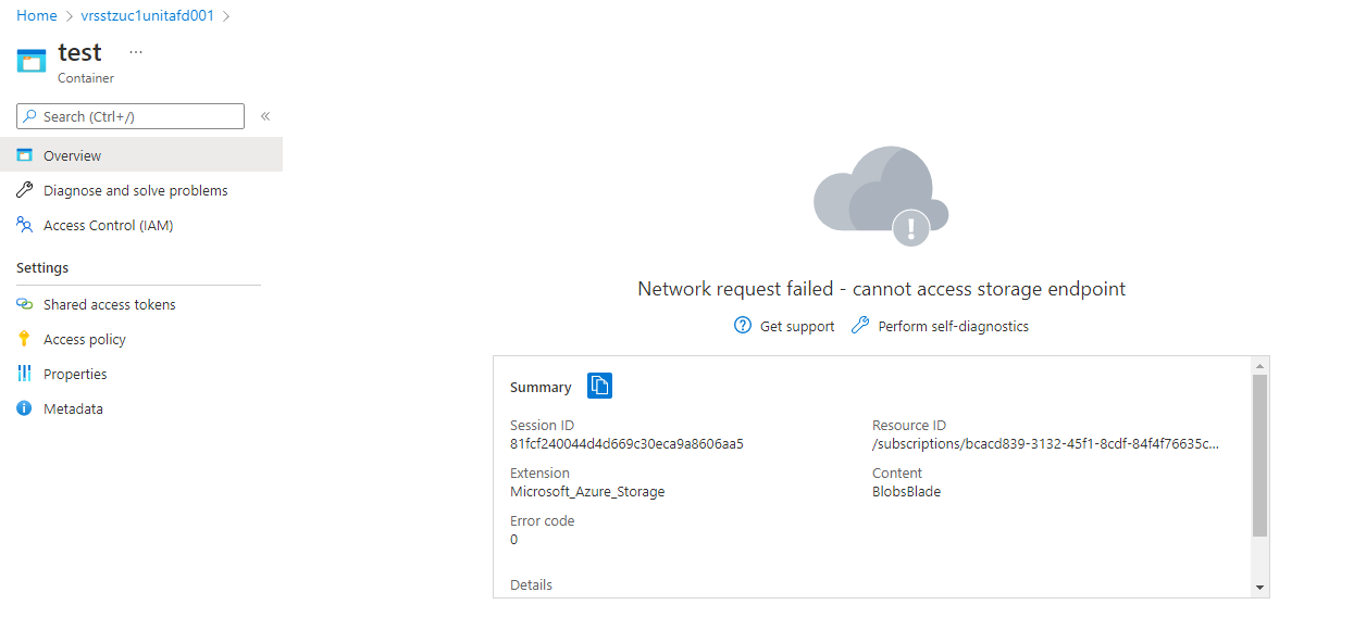 Unable To Access Blob Containers Microsoft Qanda