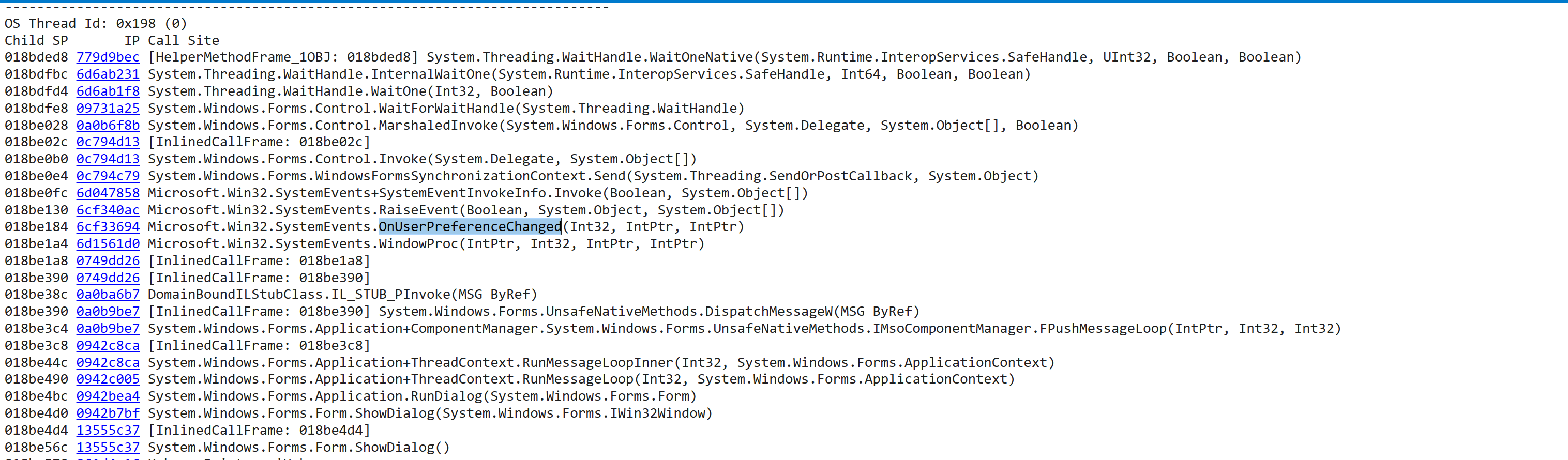 Winforms UI Freeze - OnUserPreferenceChanged - Microsoft Q&A Winforms UI Freeze - OnUserPreferenceChanged - Microsoft Q&A
