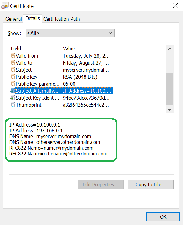 Certificate For Doesnt Match Any Of The Subject Alternative Names Prntbl